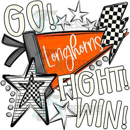 Personalized ORANGE GO FIGHT WIN PENNANTS - 3T Xpressions