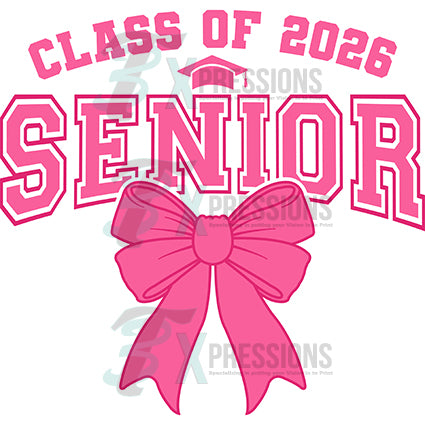Class of 2026 pink Senior Bow - 3T Xpressions