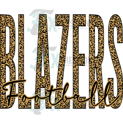 Personalized Tall Leopard Block font and script name - 3T Xpressions