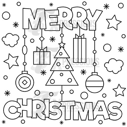 merry christmas text coloring pages