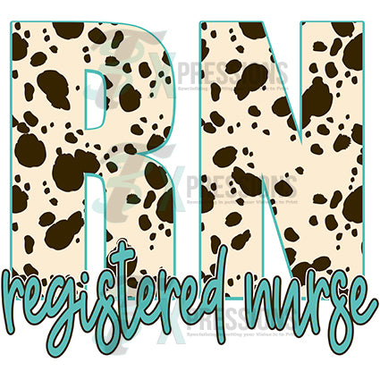 Registered Nurse Cow Print - 3T Xpressions