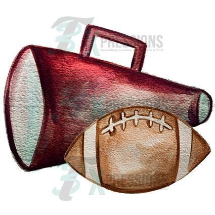Personalized Maroon megaphone and football - 3T Xpressions